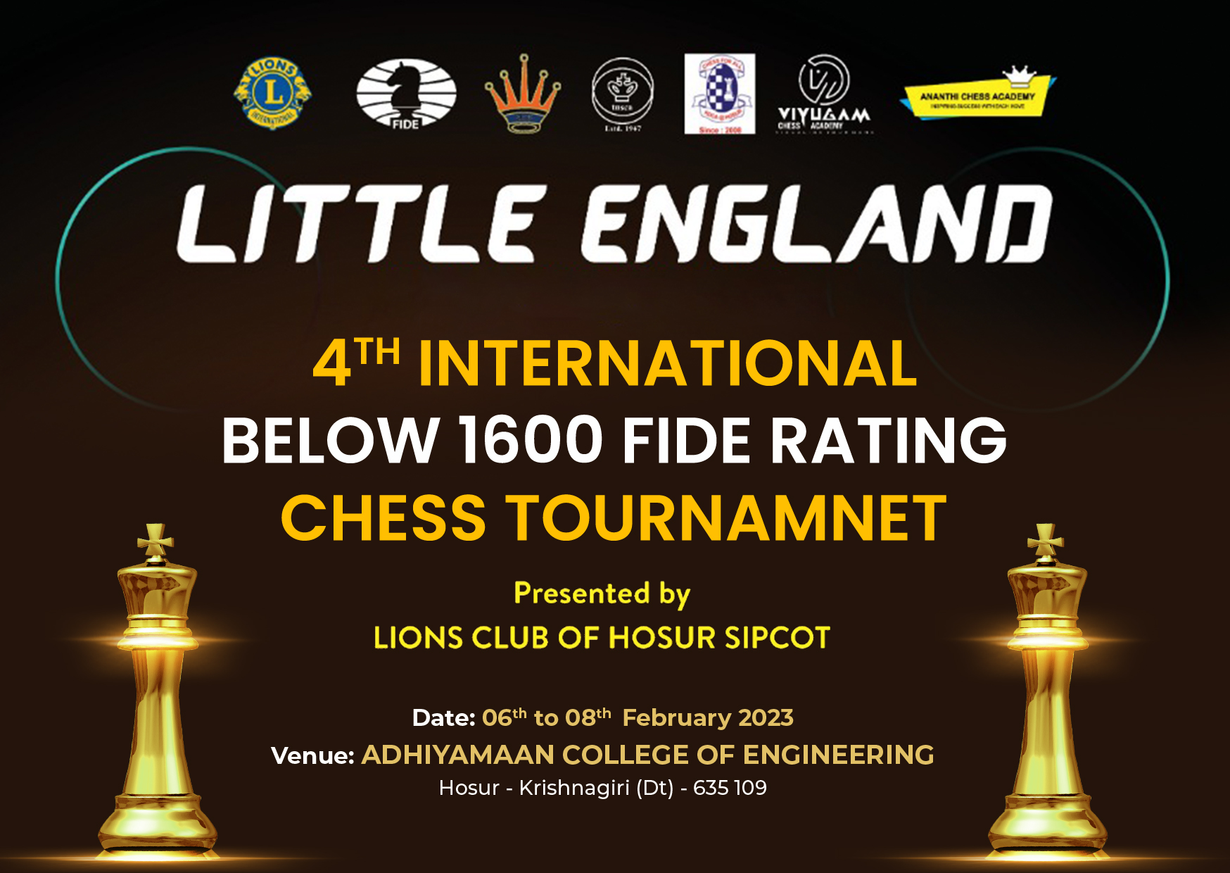 LITTLE ENGLAND 4th INTERNATIONAL BELOW 1600 FIDE RATING CHESS LITTLE ENGLAND 4th INTERNATIONAL BELOW 1600 FIDE RATING CHESS